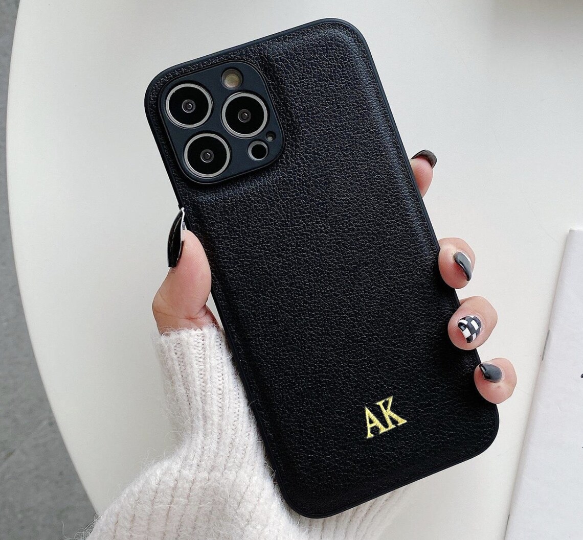 Personalized Embossed Phone Case Leather Case for iPhone 15 Pro Max, 14 ...