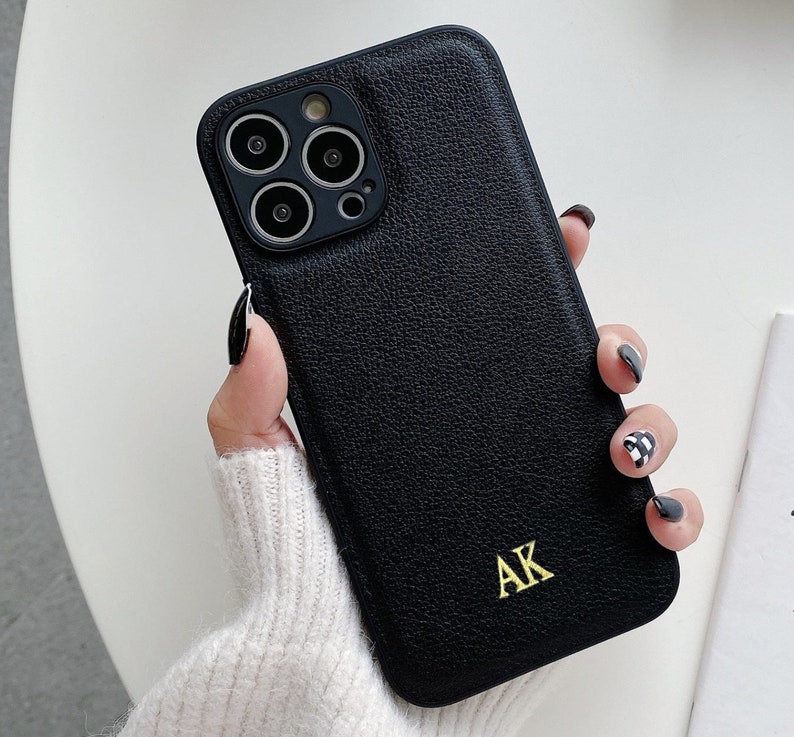 Personalized Embossed Phone Case Leather Case for iPhone 15 Pro Max, 14 ...