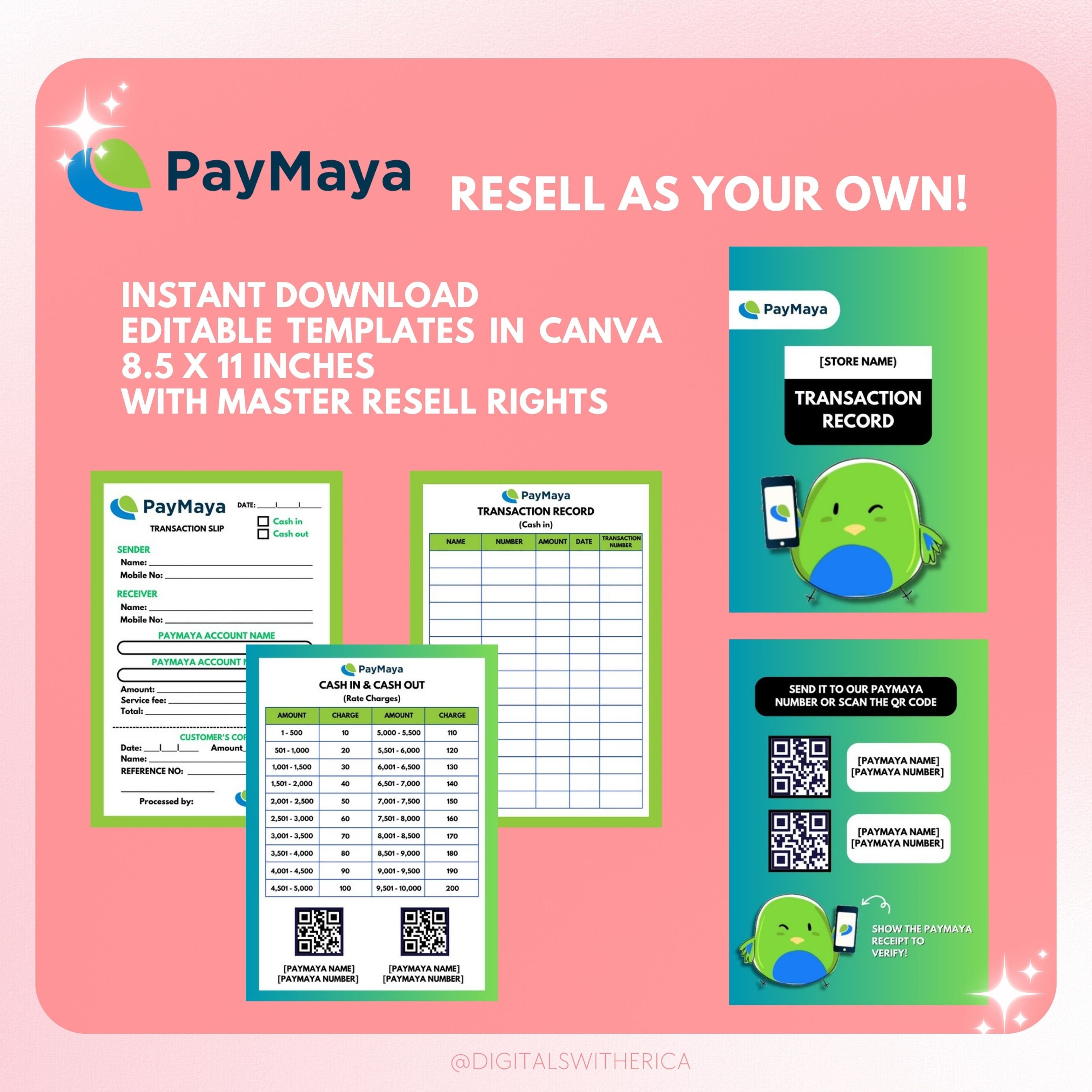 GCASH and PAYMAYA Transaction Slip & Transaction Record - Etsy