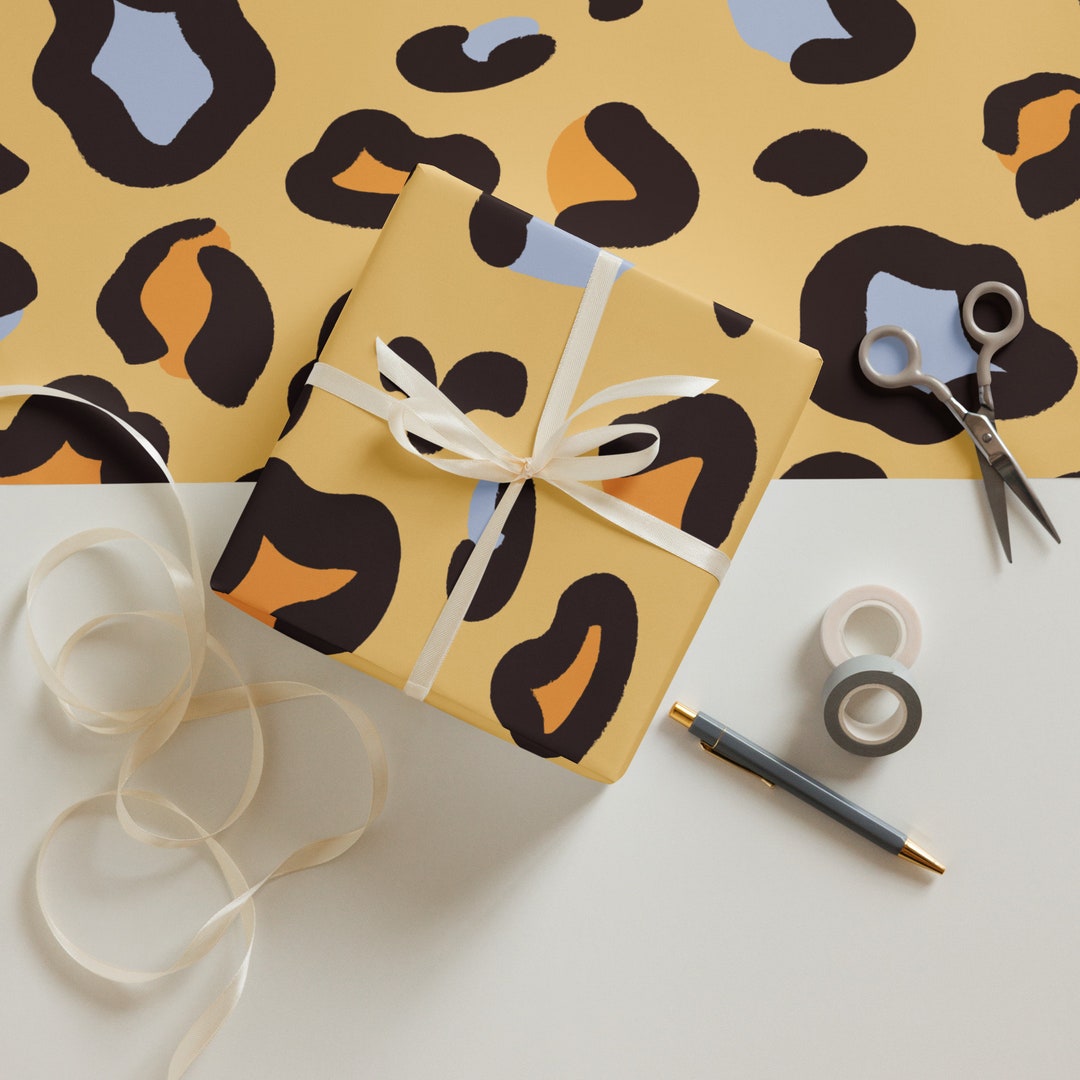 Fun Cheetah Print Wrapping Paper Sheets - Etsy