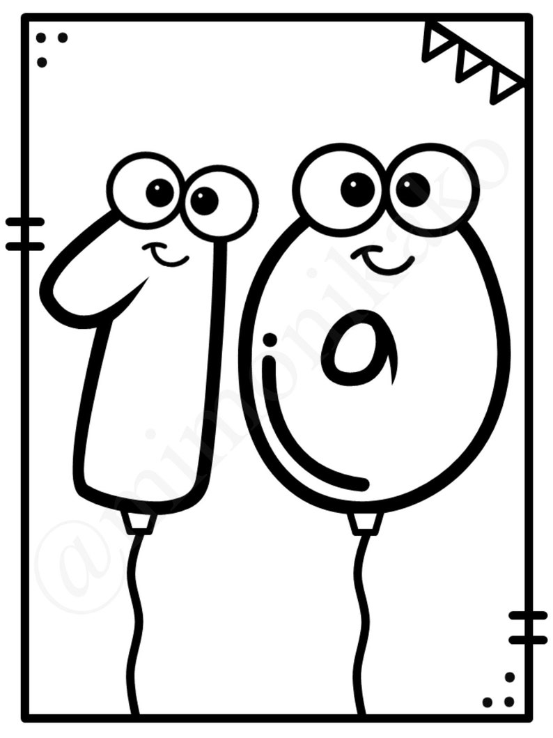 Numbers Coloring for Kids. Numbers Coloring for Kids - Etsy