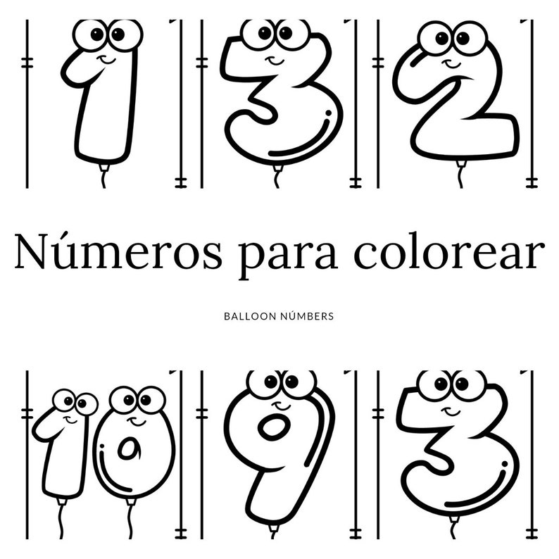Numbers Coloring for Kids. Numbers Coloring for Kids - Etsy