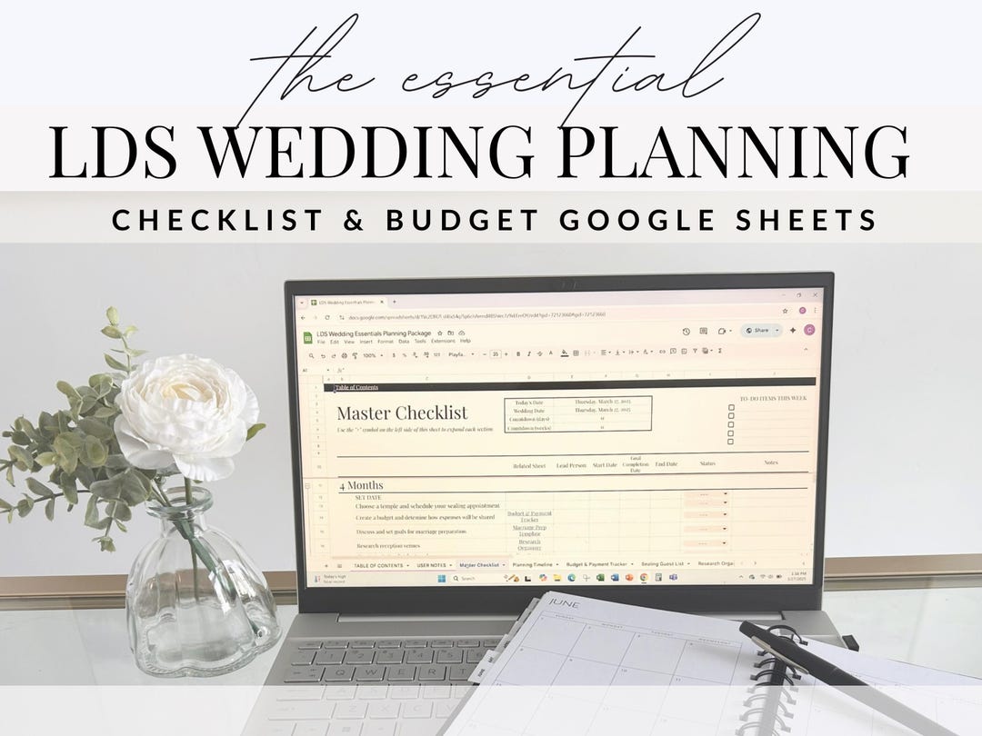 LDS Temple Wedding Planning Checklist & Budget Tracker | 2 Google Sheet ...