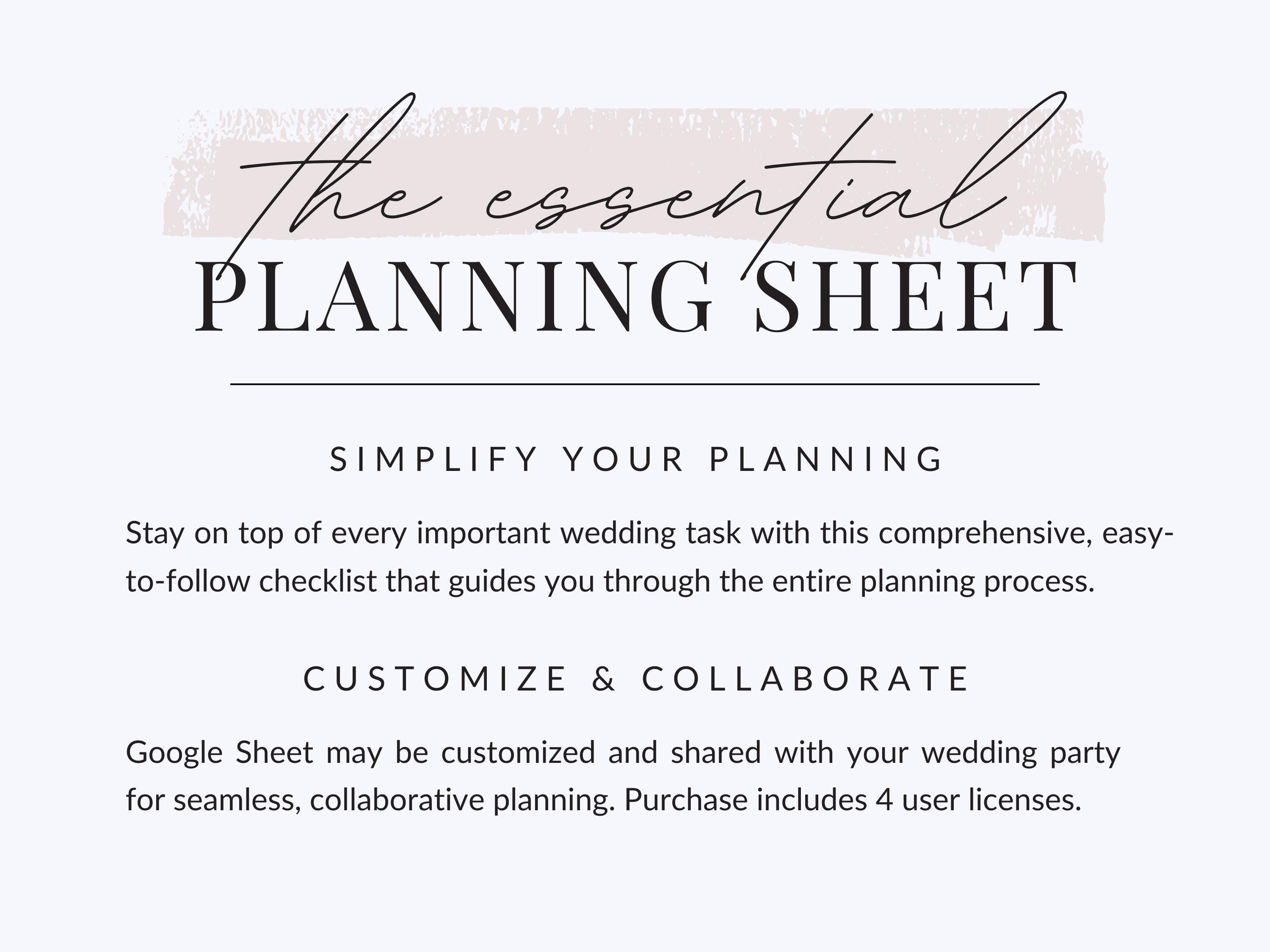 LDS Temple Wedding Planning Checklist | Google Sheet Spreadsheet ...