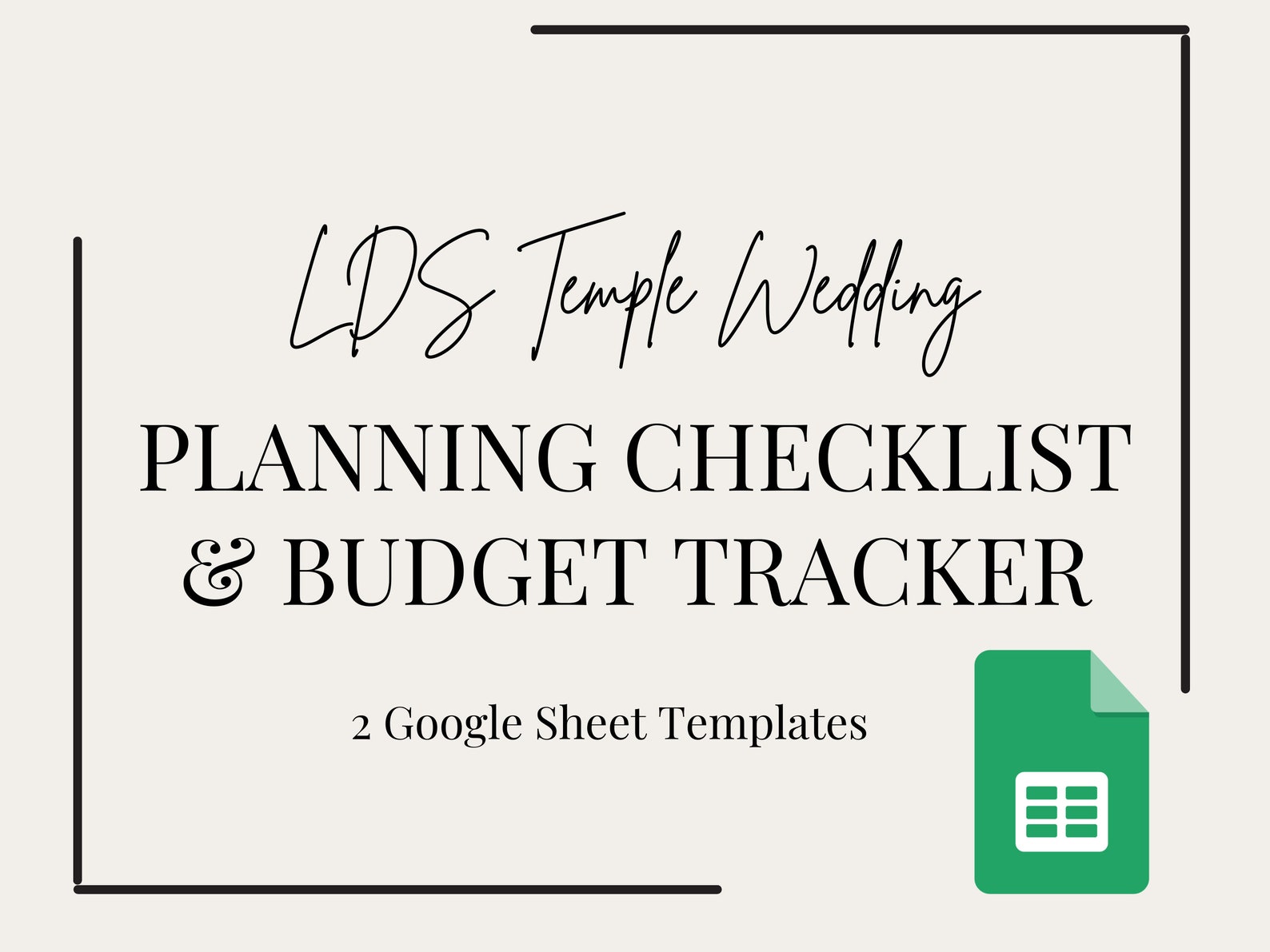 LDS Temple Wedding Planning Checklist & Budget Tracker 2 Google Sheet ...