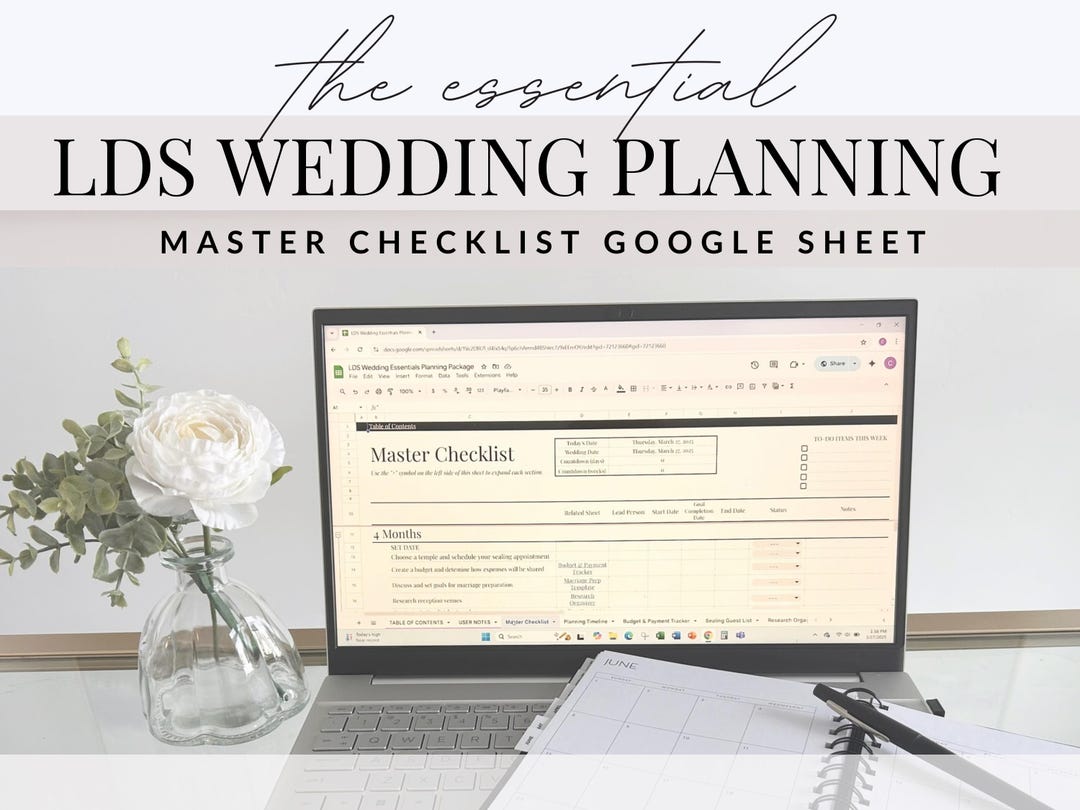 LDS Temple Wedding Planning Checklist | Google Sheet Spreadsheet ...