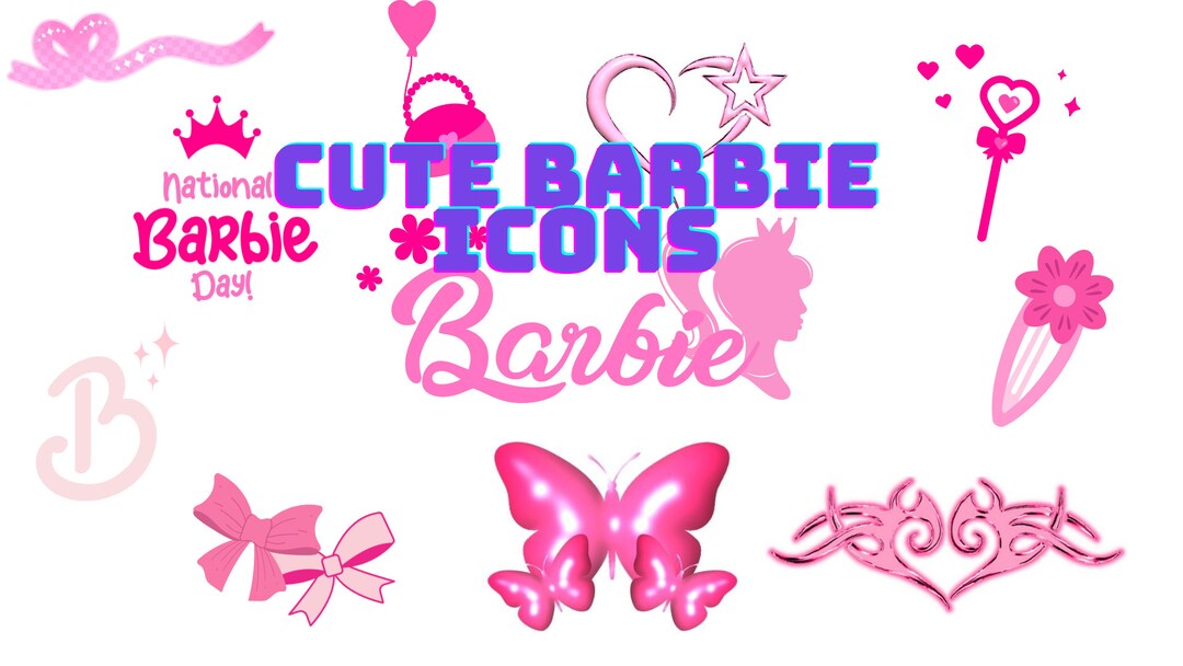 Barbie Pink Cute Icons Dolls Ribbons Aesthetic DIGITAL DOWNLOAD - Etsy