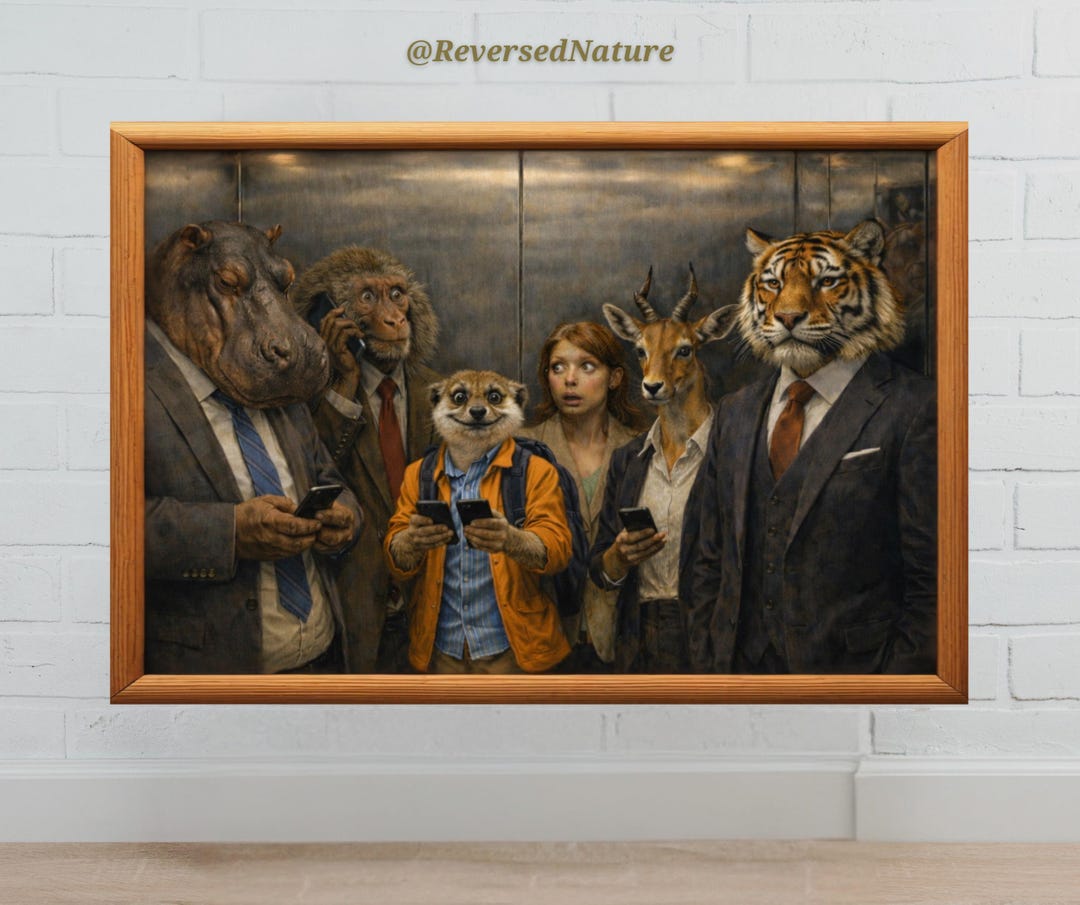 Funny Office Elevator Wall Art Printable | Corporate Animal Humor ...