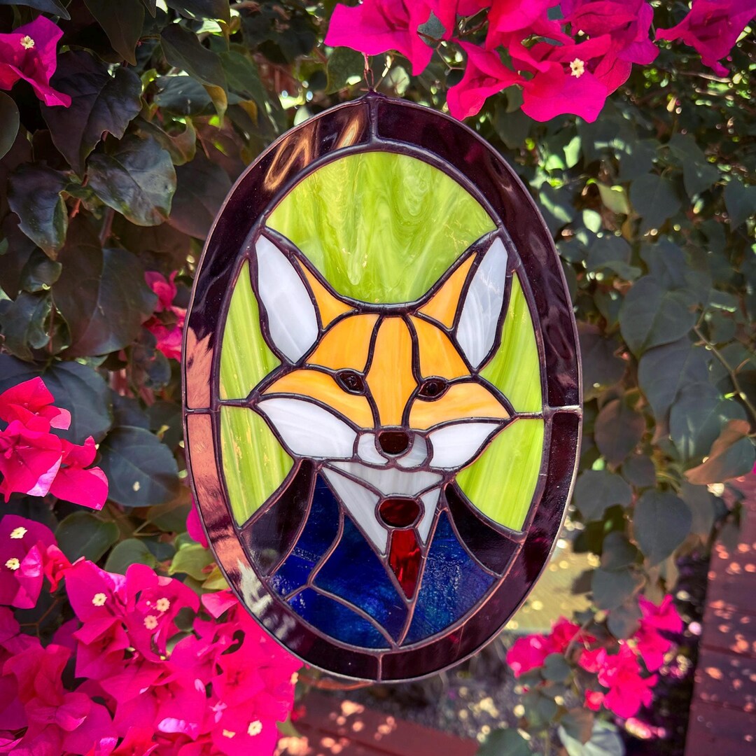 Dapper Professional Fox Stained Glass Suncatcher - Etsy