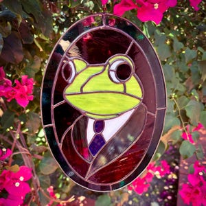 Dapper Professional Frog Stained Glass Suncatcher - Etsy