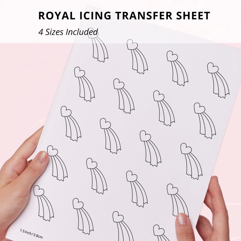 Trailing Heart Royal Icing Transfer Sheet Printable, Valentine Cookie ...