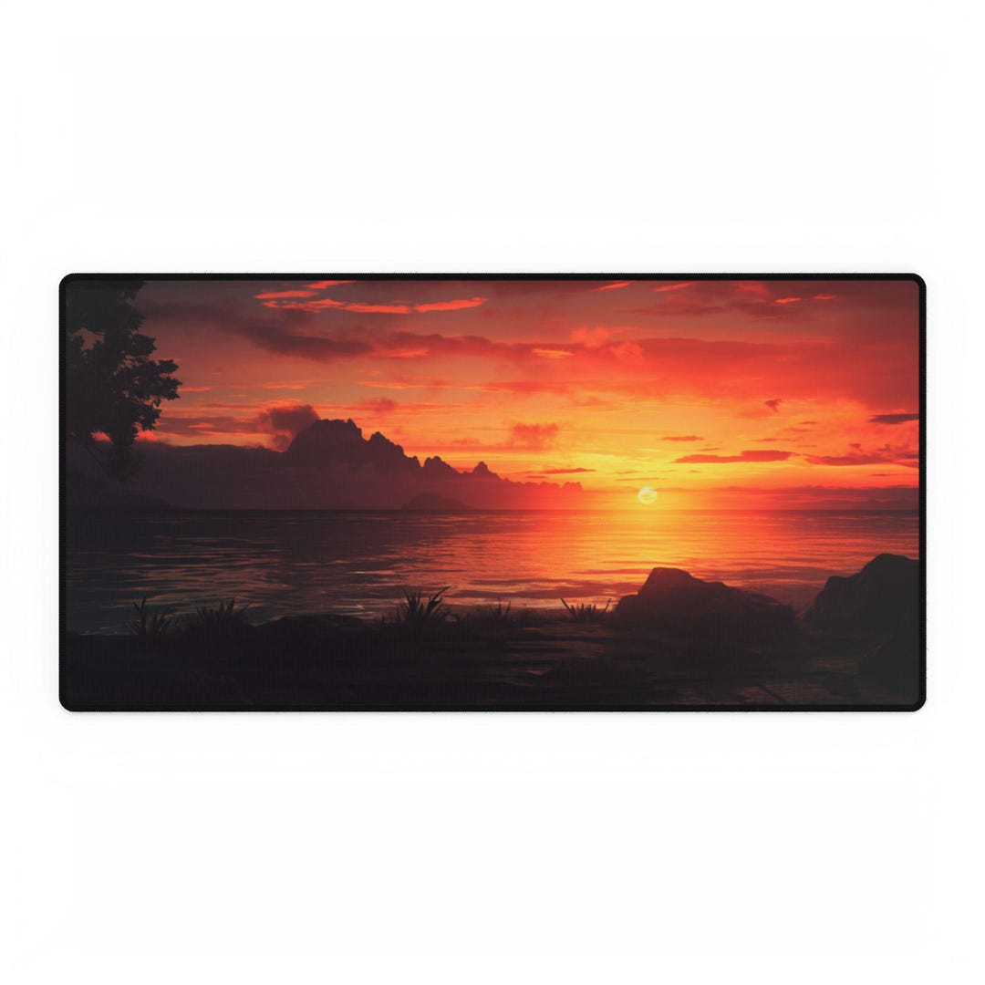 Sunset Desk Mat - Office Decor, Work Desk Accessory, Mouse Pad ...
