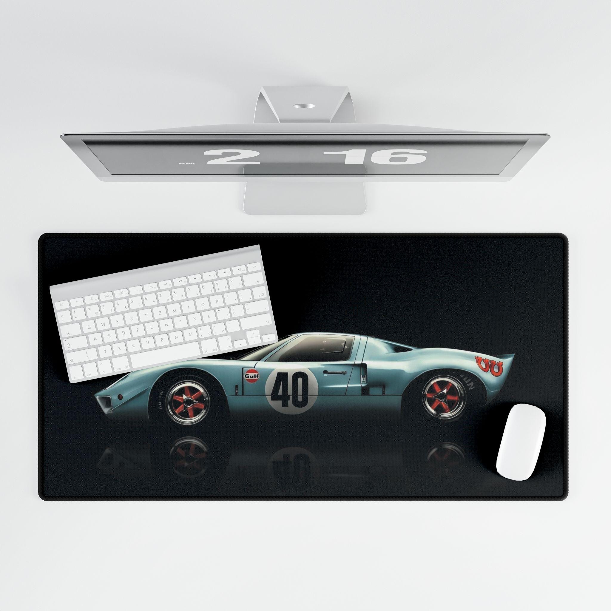 Ford GT40 Desk Mat, Racing Car Desk Accessory, Car Enthusiast Mouse Pad ...