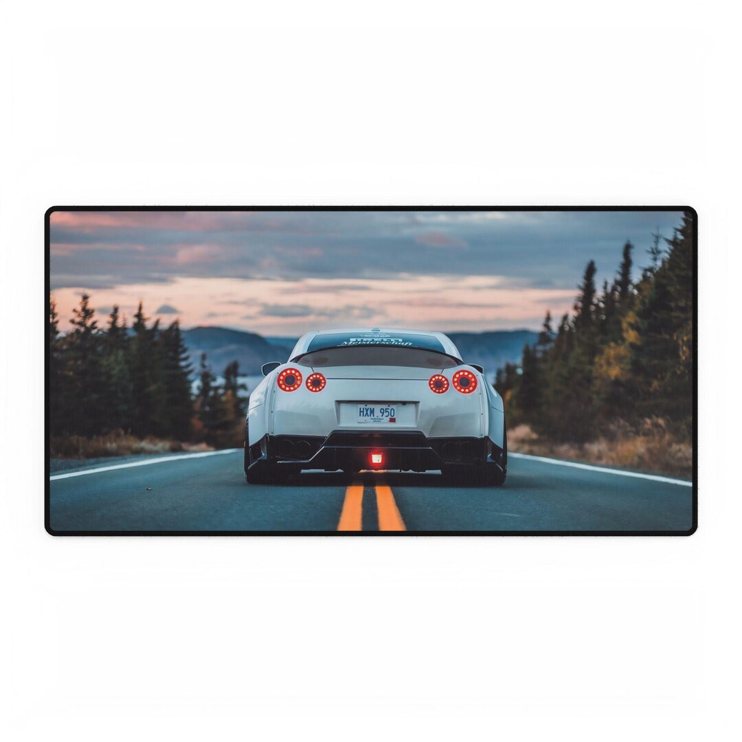 Nissan GTR Desk Mat, Car Enthusiast Desk Pad, Racing Fan Mouse Pad, Car ...