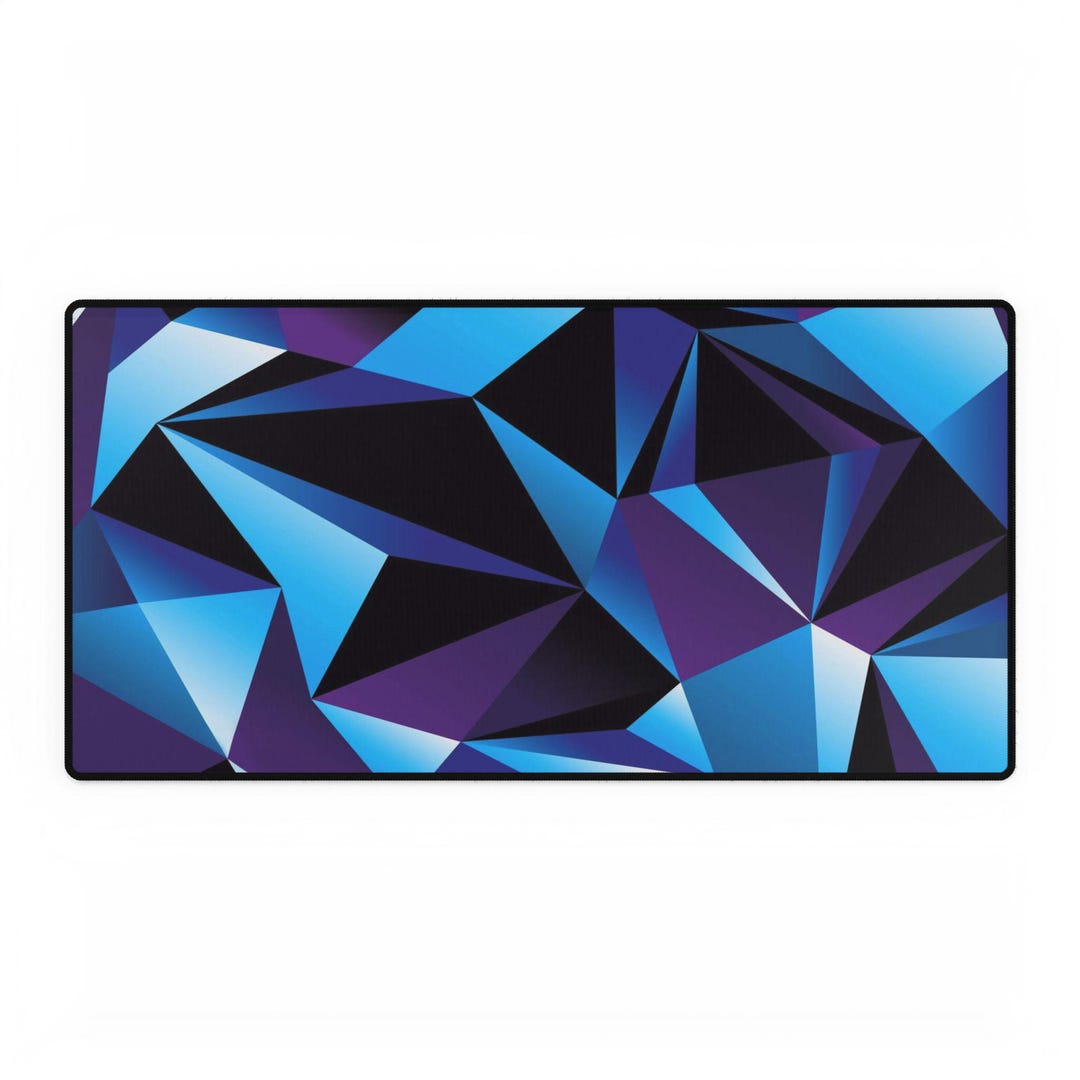 Blue Geometric Desk Mat: Non-slip Office Desk Pad - Etsy
