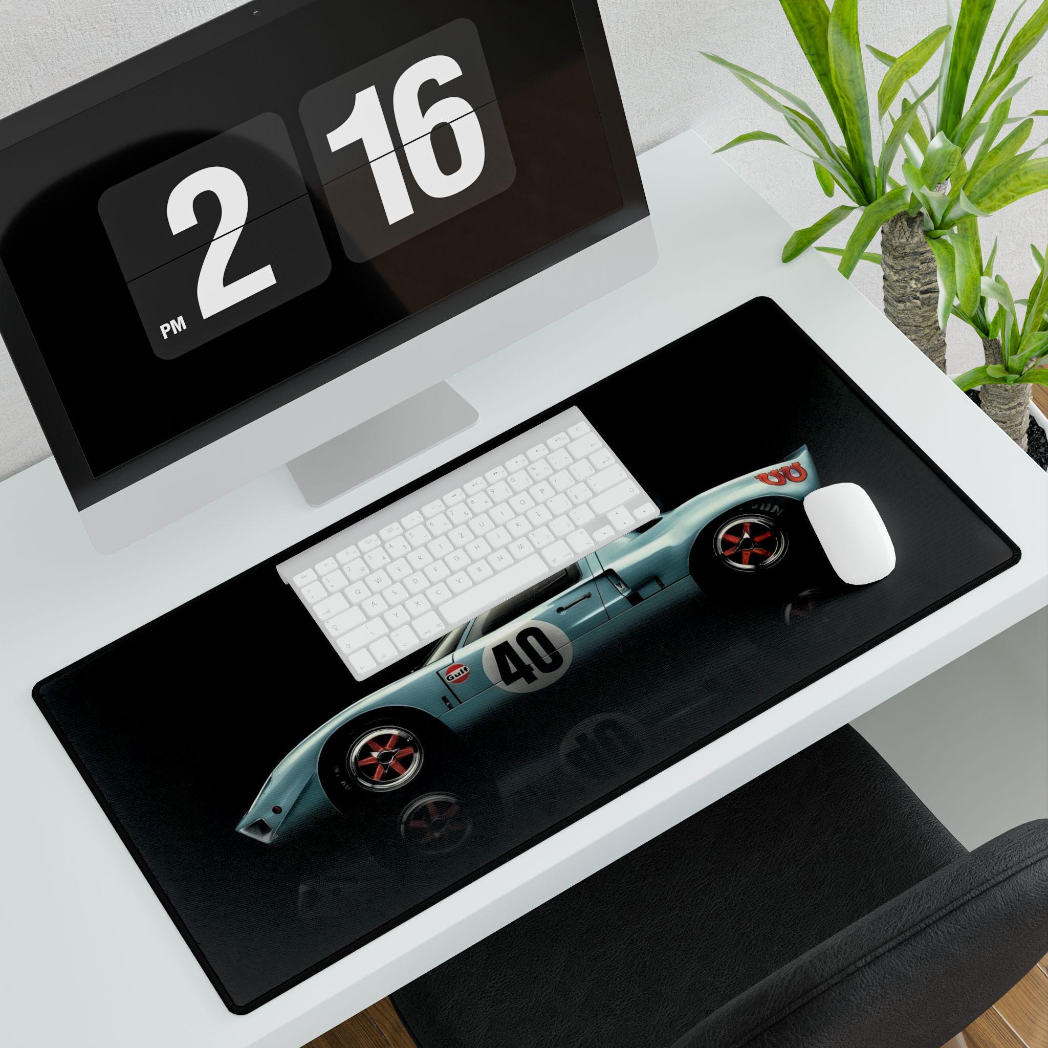 Ford GT40 Desk Mat, Racing Car Desk Accessory, Car Enthusiast Mouse Pad ...