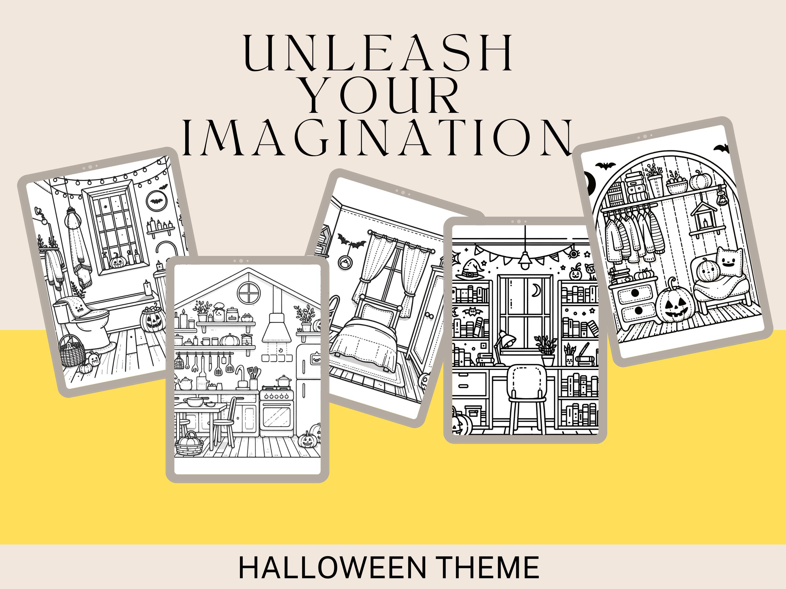 Spooky Cute Halloween Coloring Pages (digital Download) - Etsy