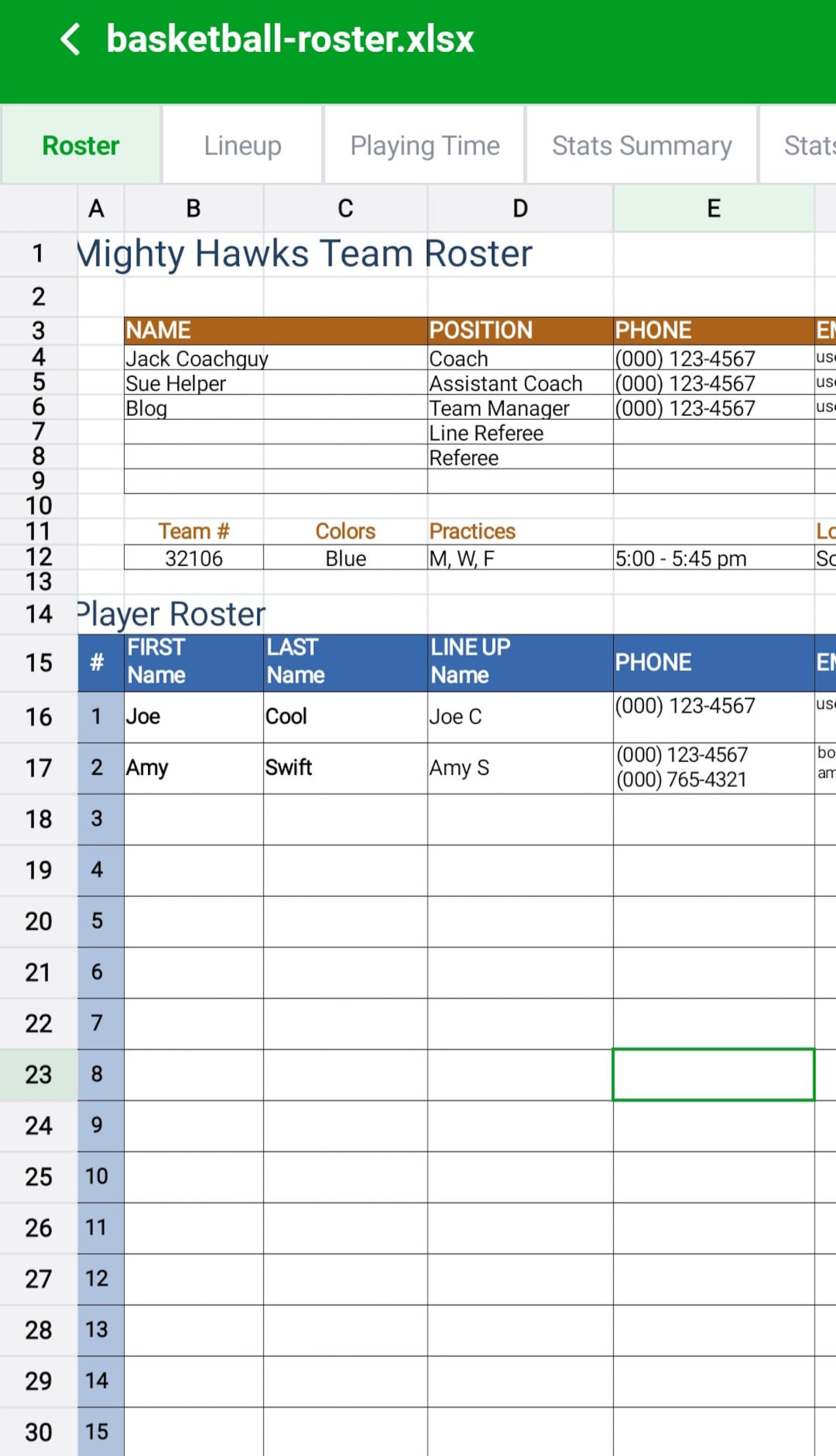 Sports Excel Spreadsheets - Etsy