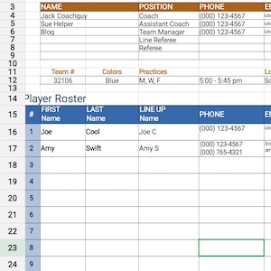 Sports Excel Spreadsheets - Etsy