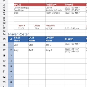 Sports Excel Spreadsheets - Etsy