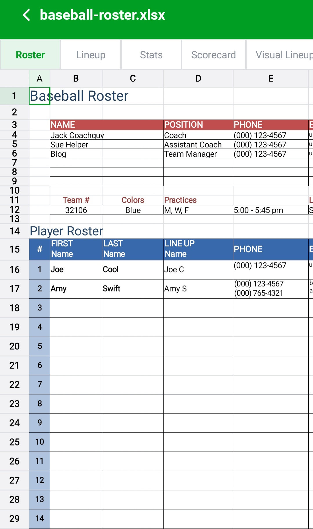 Sports Excel Spreadsheets - Etsy