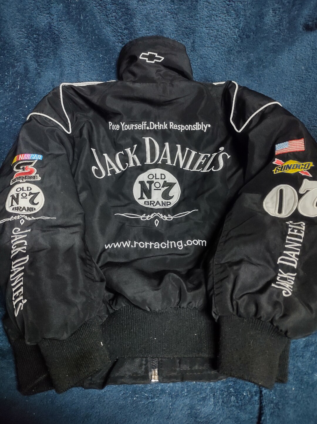Children's Vintage Jack Daniels Racing Jacket, Black Embroidered ...