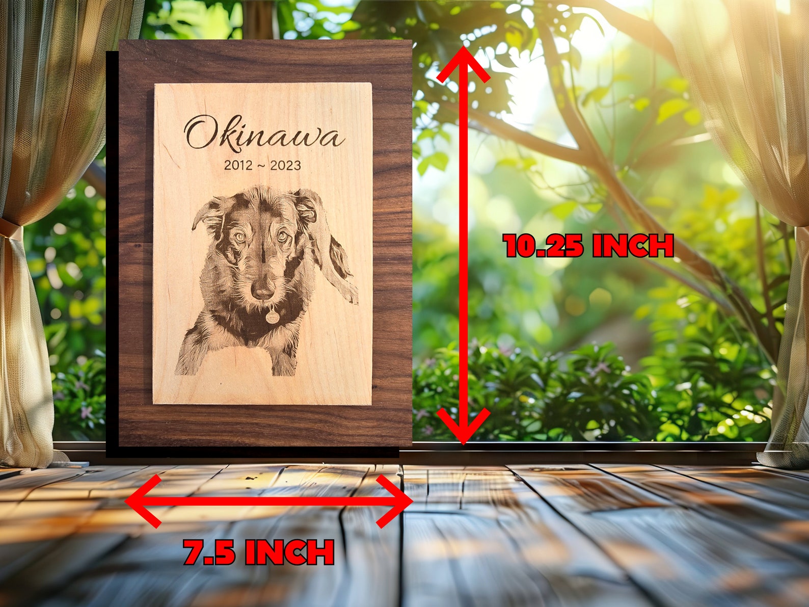 Etched Wood Pet Memorial Plaque, Personalized Laser Engraving, Sympathy ...