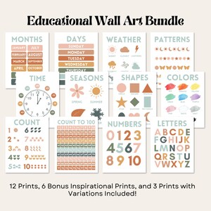Educational Posters Bundle, Montessori Classroom Decor, Preschool Wall ...