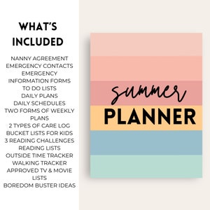 Kids Summer Planner, Editable Nanny Planner, Kids Activity Ideas ...