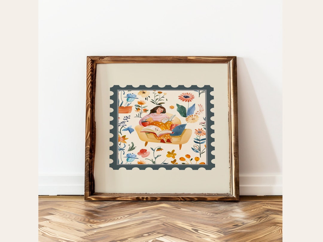 Cottagecore Girl Reading Nook Decor, Downloadable Wall Art, Trendy Art ...
