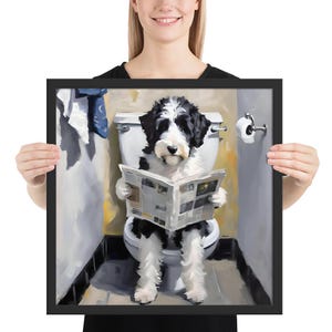 Sheepadoodle in Bathroom Bathtub Art Bathroom Wall Art Thin Canvas - Etsy