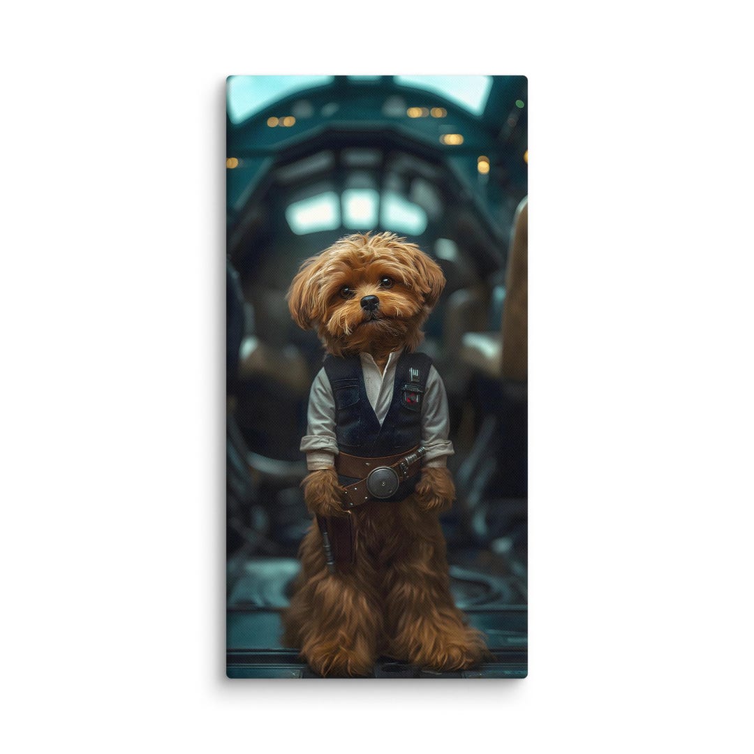 Cavapoo Han Solo Canvas, Star Wars Dog Art, Unique Pet Wall Decor, Dog ...