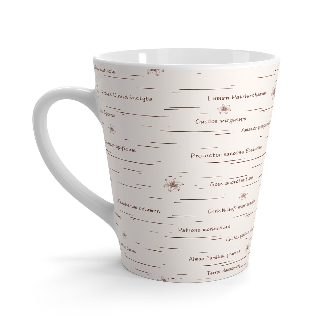 Litany of St. Joseph Latte Mug - 12 Oz | Catholic Mug, Catholic ...