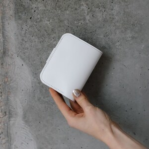 White Bifold Wallet, Slim Leather Wallet, Cash Wallet, Gift for Her ...