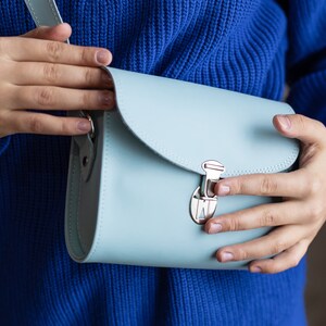 Light Blue Women's Leather Handbag, Mini Bag, Small Bag, Crossbody Bags ...