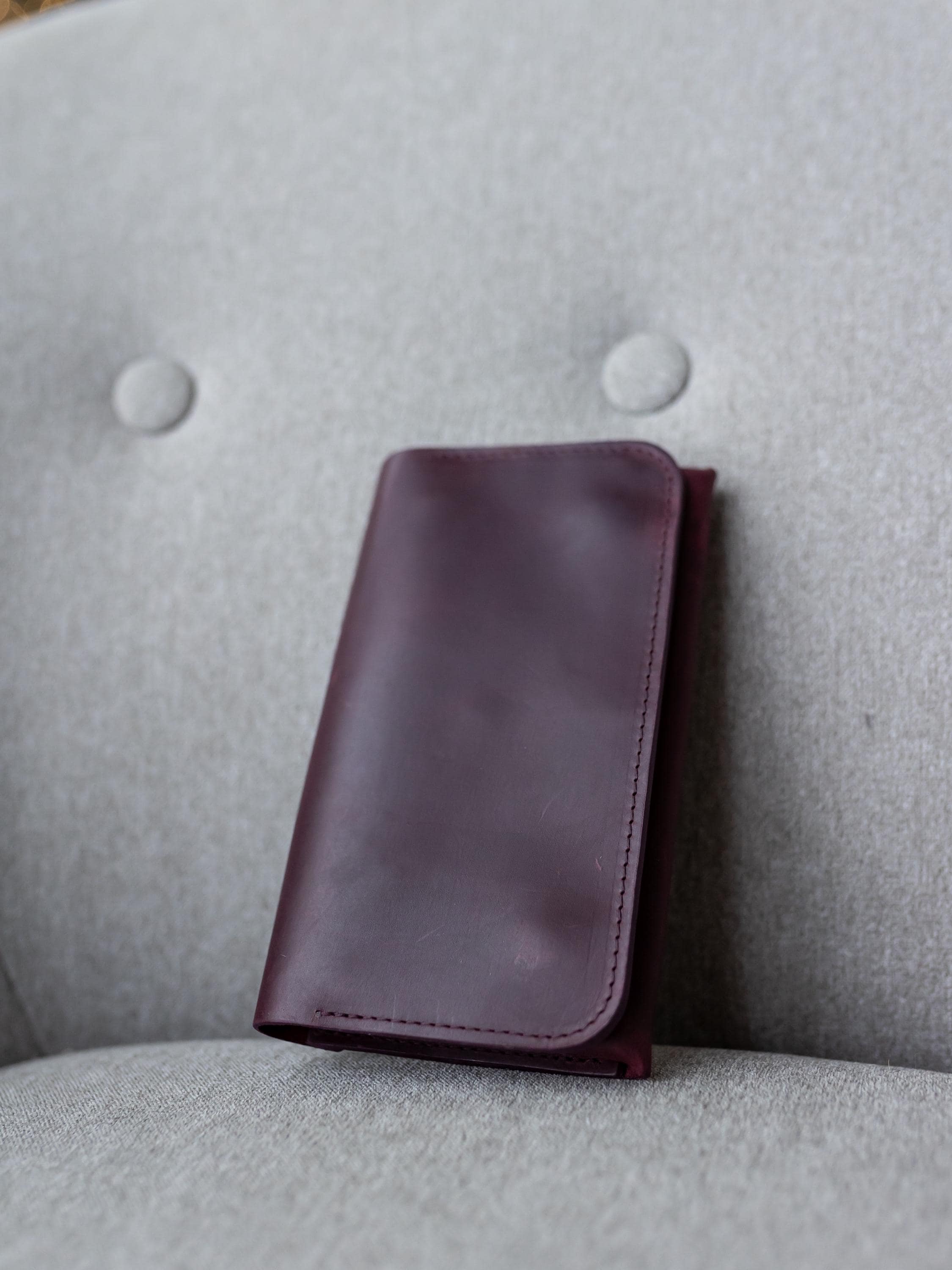 Burgundy Leather Women Wallet, Handmade Wallet, Long Slim Wallet ...