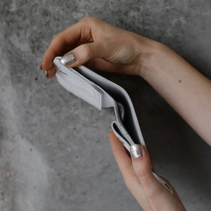 White Bifold Wallet, Slim Leather Wallet, Cash Wallet, Gift for Her ...