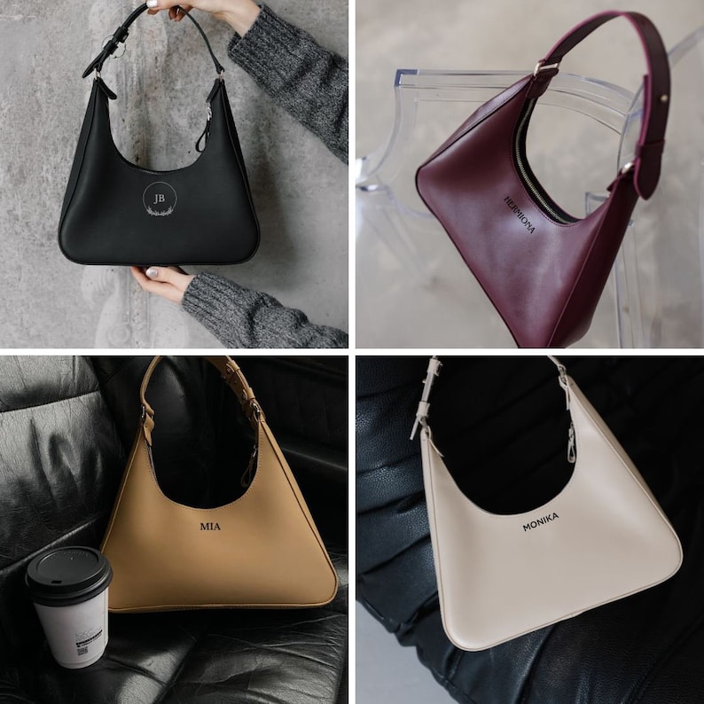 Black Elegant Women Bag, Small Evening Bag, Leather Top Handle Bag ...