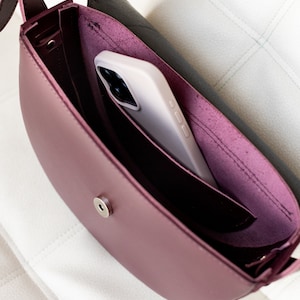 Crossbody Leather Bag, Shoulder Bag for Women, Half-round Bag, Leather ...