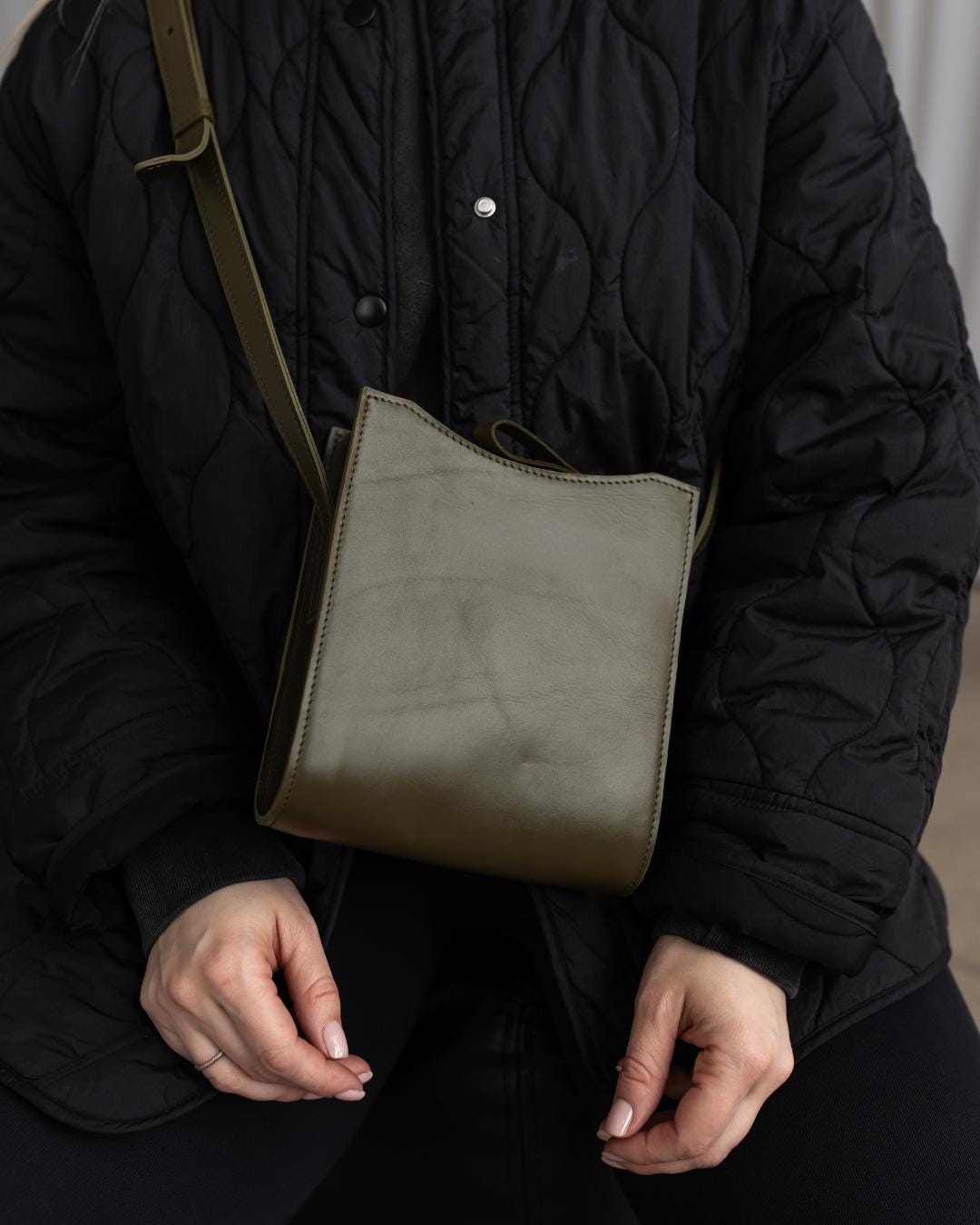 Everyday City Bag, Leather Mini Crossbody Purse, Small Shoulder Bag ...