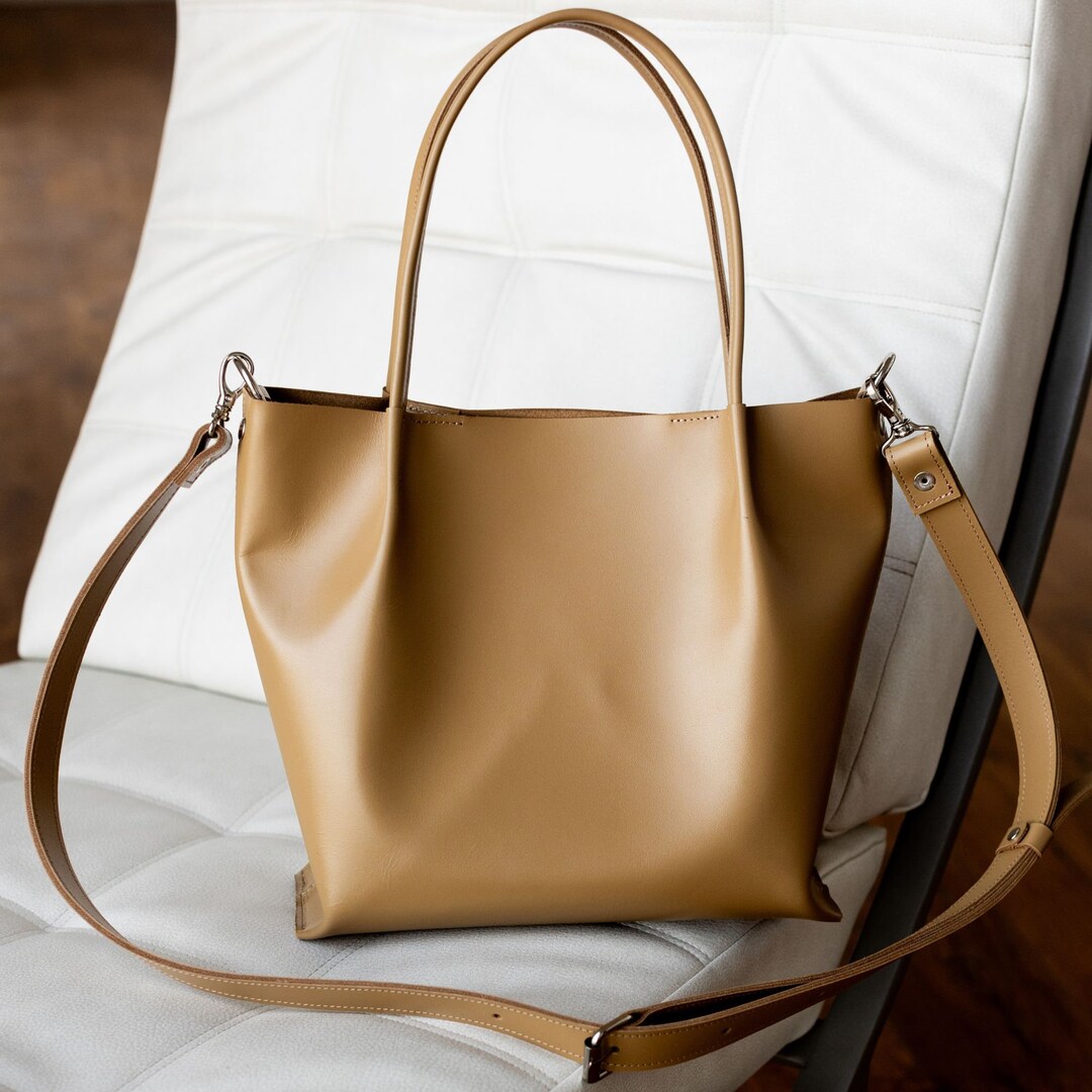 Everyday Leather Shopper Bag, Womens Oversized Shoulder Bag, Genuine ...