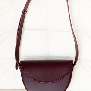 Crossbody Leather Bag, Shoulder Bag for Women, Half-round Bag, Leather ...