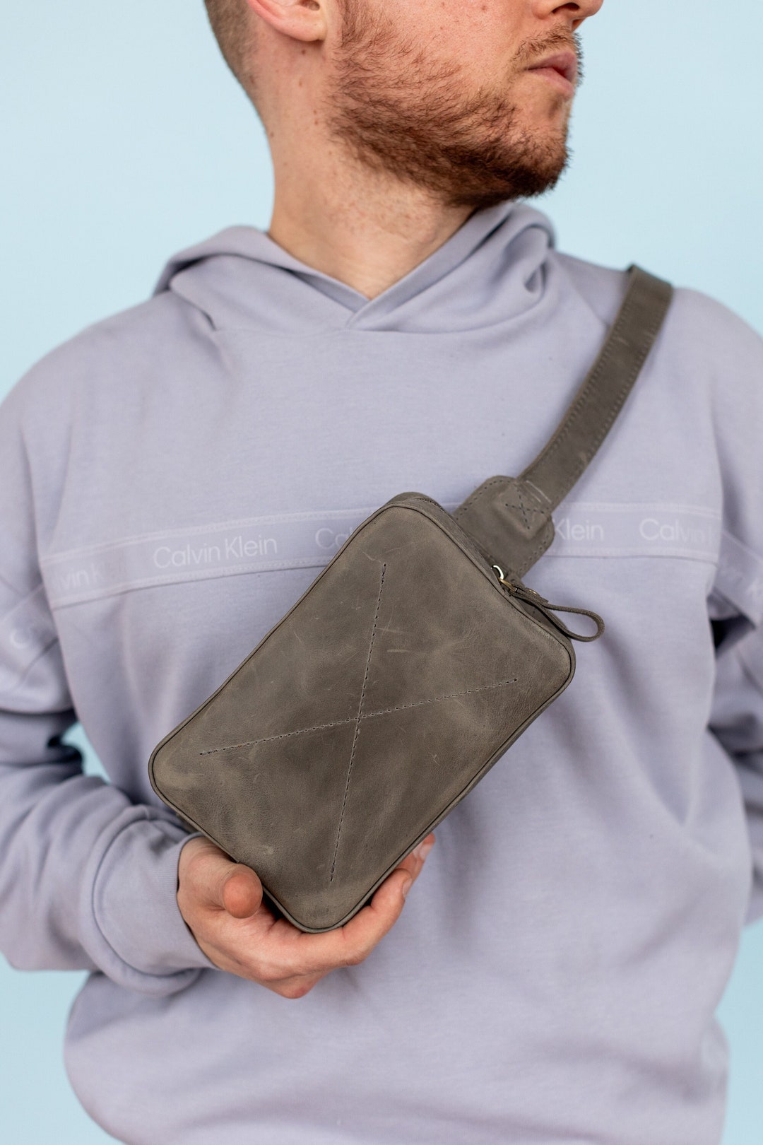 Real Leather Bum Bag, Crossbody Bag for Men, Personalized Hip Bag ...