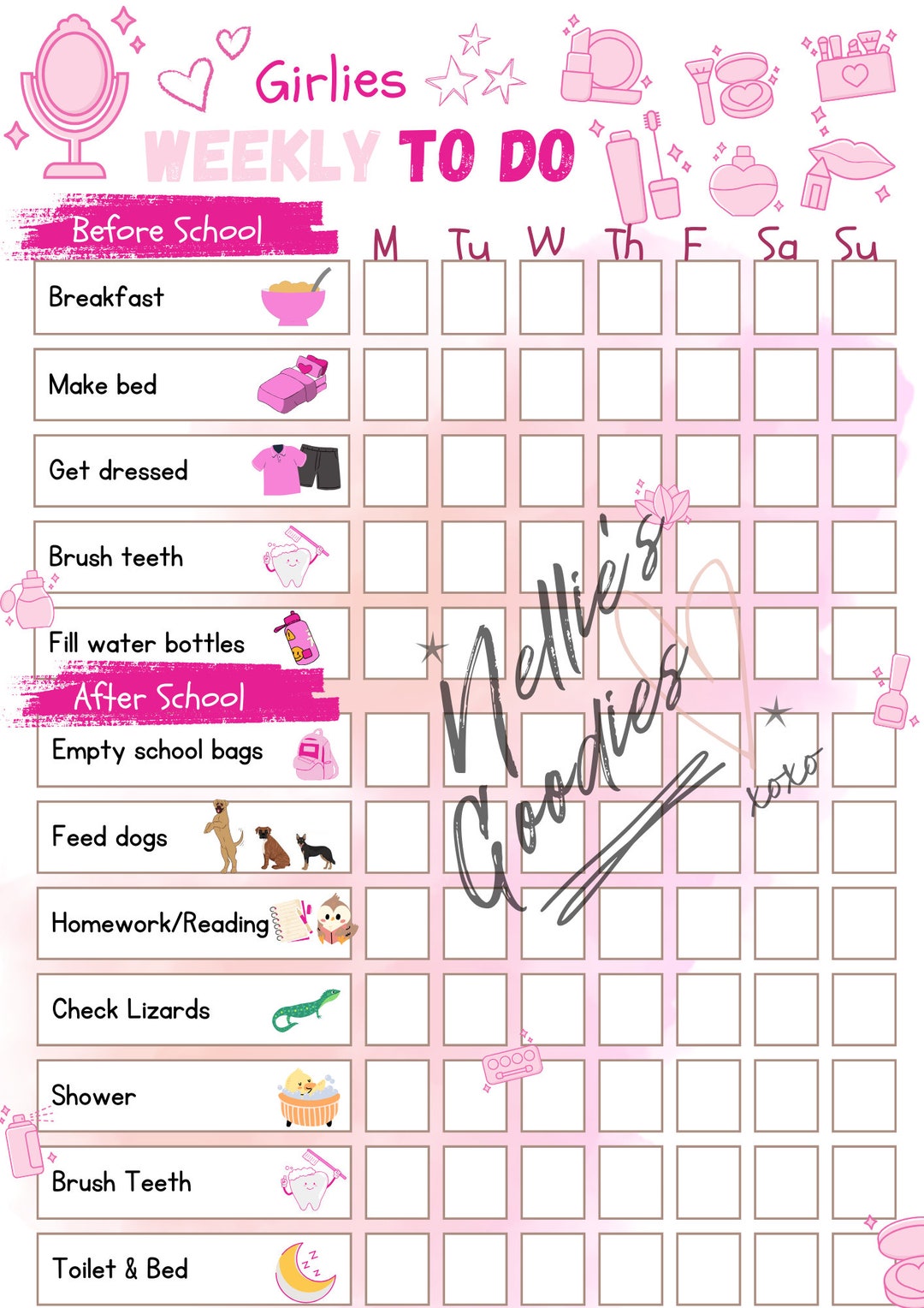 Girly Chore Charts! - Etsy
