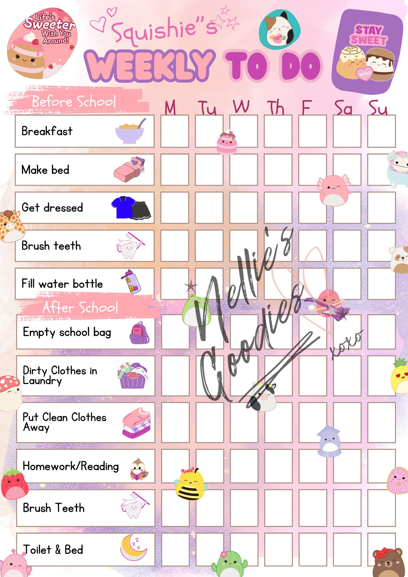 Girly Chore Charts! - Etsy