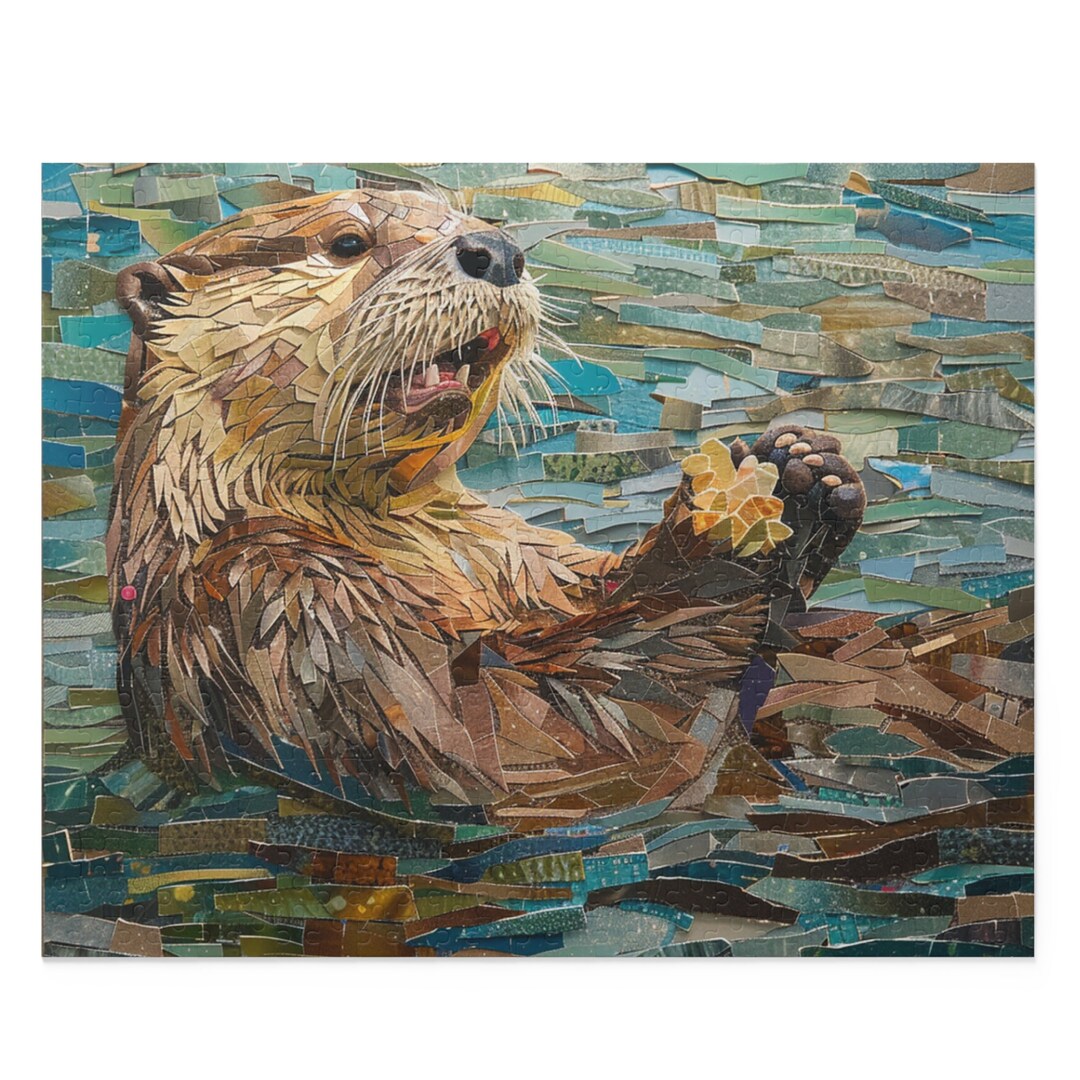 Handsome Mosaic Otter Puzzle 120, 252, 500-piece - Etsy