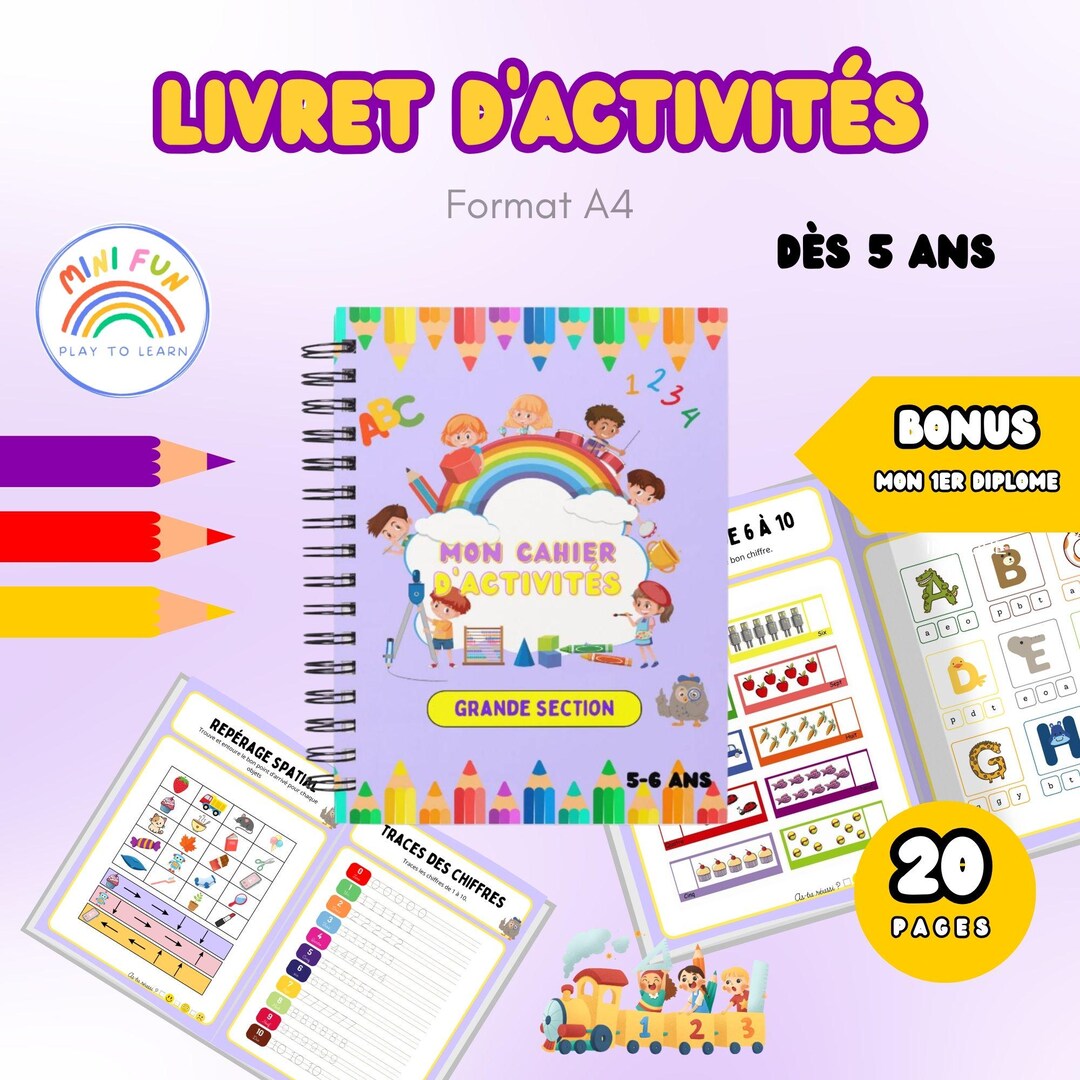 Large Section Workbook PDF Educational Activities for Children Aged 4-5 ...