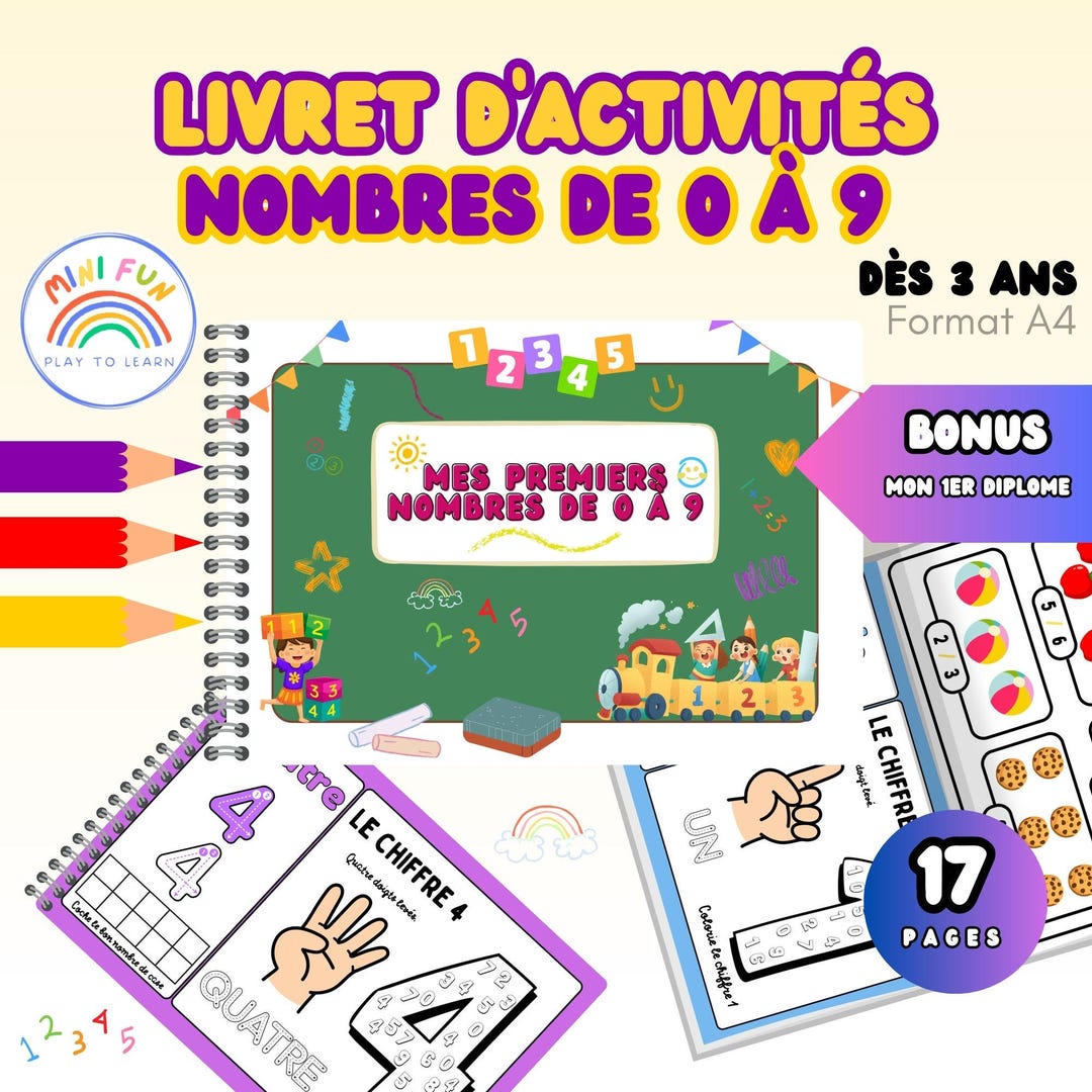 Minifun Exercise Booklet Discovering Numbers From 0 to 10 for Children ...