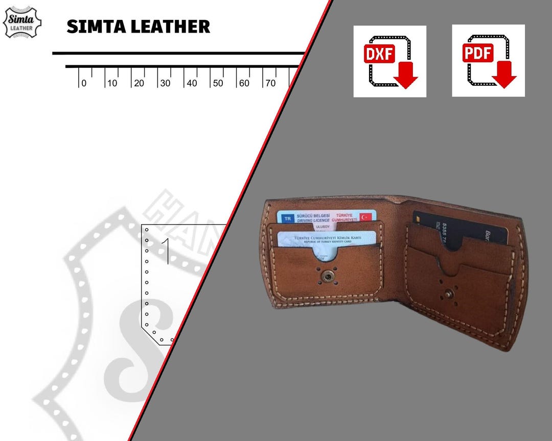 Wallet Model 12 – Digital Leather Wallet Pattern | DIY PDF & DXF ...