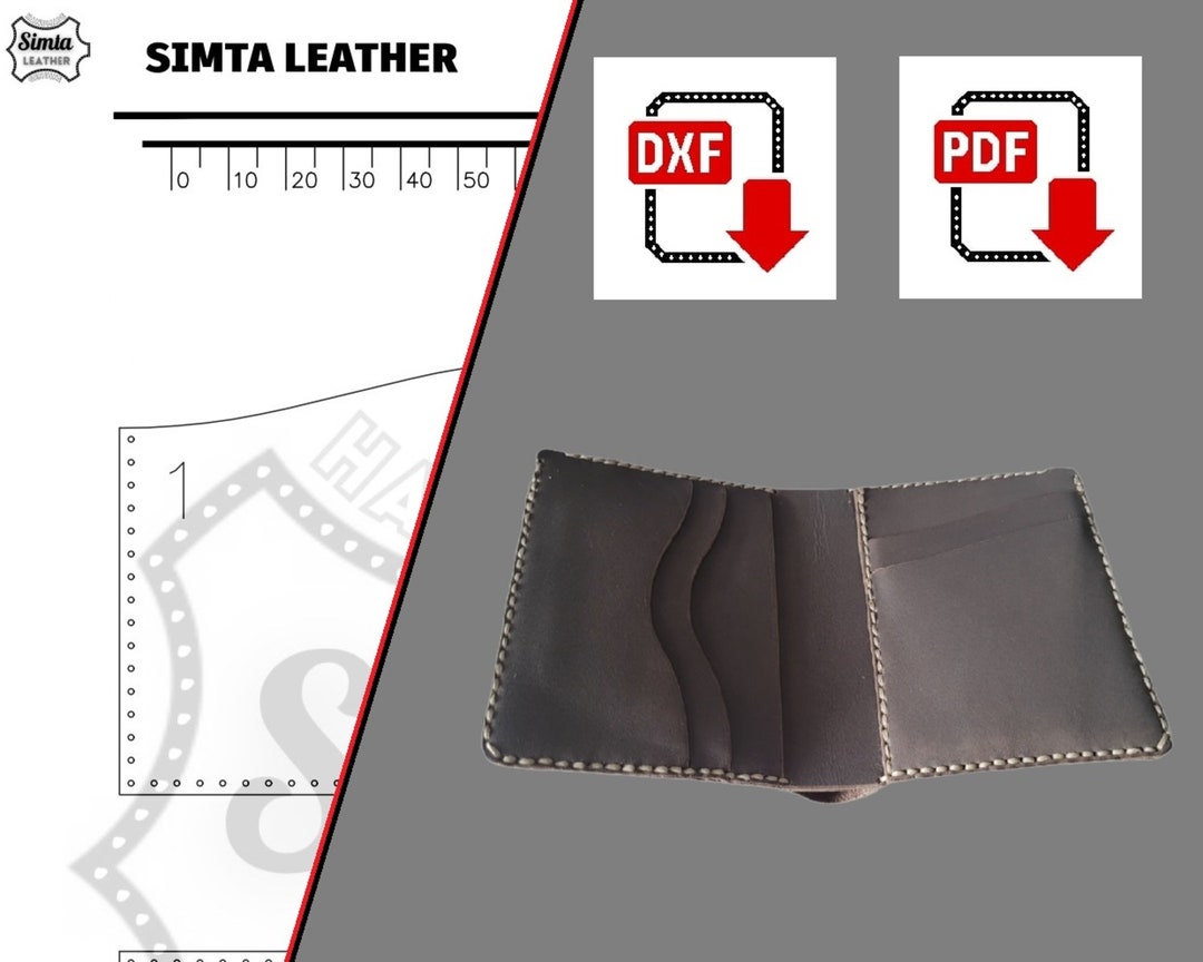 Modelo de Cartera 4 / Modelo Pdf y Dxf para cartera / Descarga Digital ...